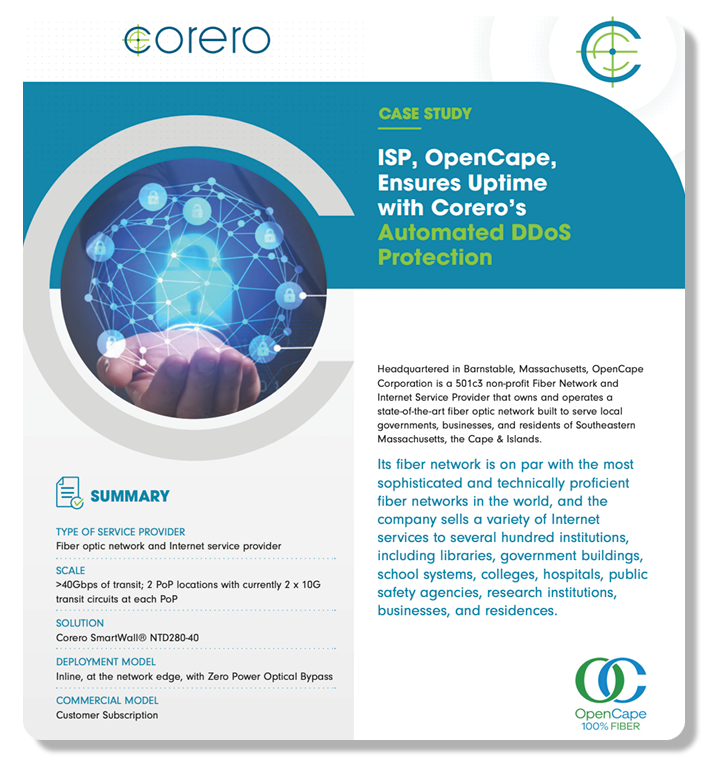 ISP, OpenCape, Ensures Uptime with Corero’s Automated DDoS Protection ...